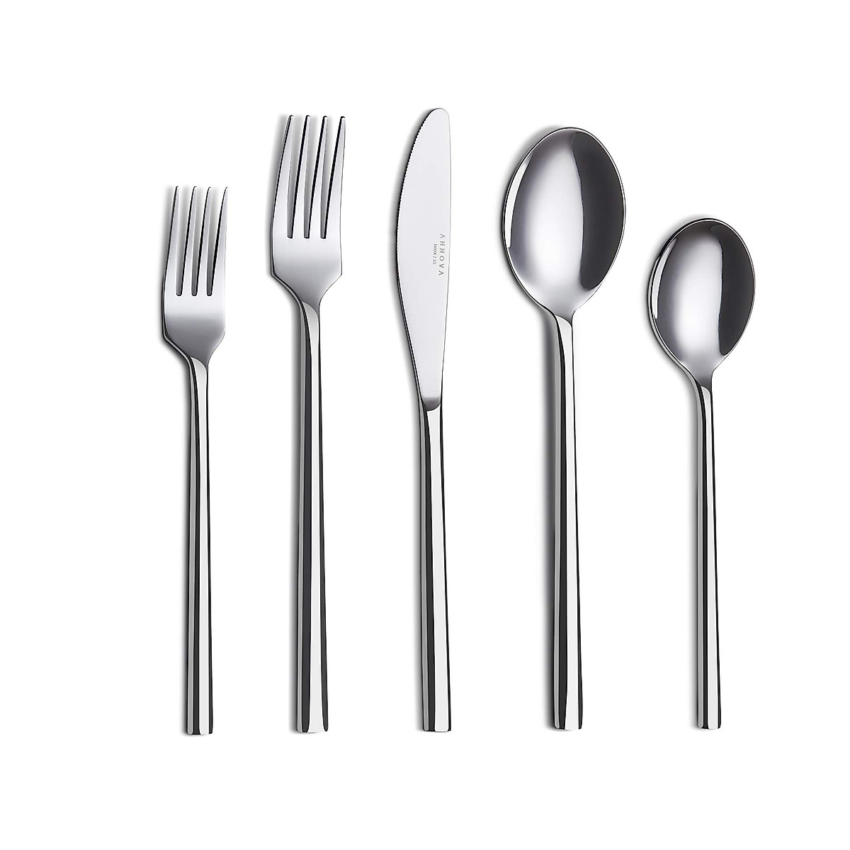 Annova Silverware 20 Set PCS Set Forged Premium Stainless Steel/Flatware - 4 x Dinner Forks, 4 x Salad Forks, 4 x Dinner Knives, 4 x Dinner Spoons, 4 x Dessert Spoons - Service for 4