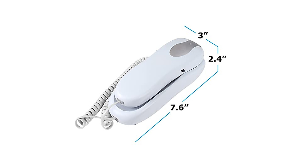 Slimline White Phone for Wall or Desk - Blue Donuts