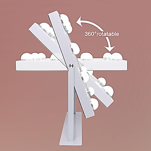 Fenair Lighted Vanity Mirror with Lights Speaker and Wireless Charging,Makeup Mirror with Lights and 10X Magnification Hollywood Mirror with 9 Dimmable LED Bulbs(White)