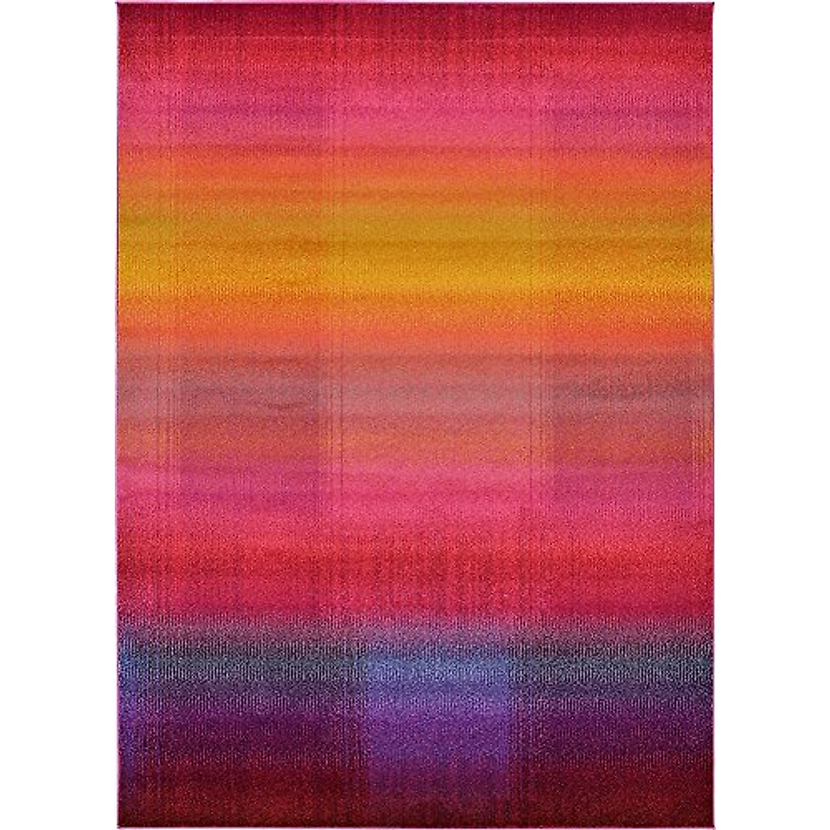 Unique Loom Estrella Collection, Gradient, Sunset, Abstract, Bright Colors Area Rug, 7 x 10 ft, Pink/Gold