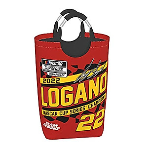 Joey Logano 22 Large Laundry Basket Laundry Hamper Bag Washing Bin Clothes Bag Collapsible Tall with Handles Waterproof Bathroom College Essentials Storage for College Dorm, Family