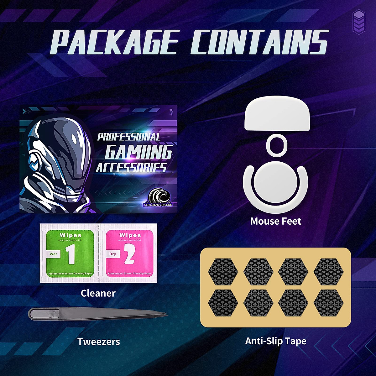 TALONGAMES Rounded Curved Edges Mouse Feet Skates Compatible with Logitech G PRO X Superlight Wireless Gaming Mouse Feet Replacement (0.8mm, Super Smooth Glide, PTFE) Pro Performance Upgrade