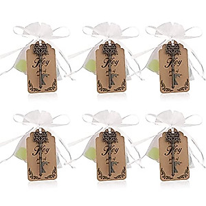 WODEGIFT 50 PCS Wedding Favors Key Bottle Opener,Wedding Favors for Guests Key Bottle Opener,Engagement, Party (Red copper)