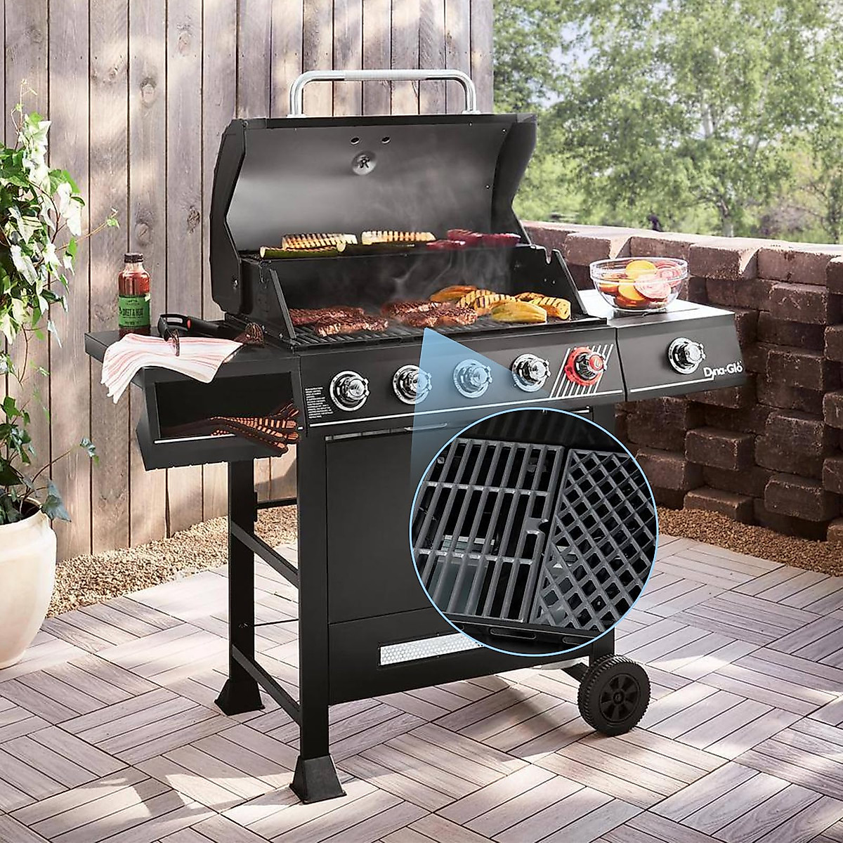 Uniflasy Cast Iron Cooking Grates for Dyna glo DGH474CRP DGH483CRP DGF493BNP DGF493PNP-D DGB495SDP DGB495SDP-D DGB493SPB DGB463CNP DGB494SPB 70-01-911 70-02-656 Cooking Grid Replacement Part Kit