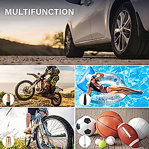 GSPSCN Portable Digital Car Tire Inflator with Gauge 150Psi Auto Shut-Off, Heavy Duty Double Cylinders 12V Air Compressor Pump w/Emergency LED Light for Auto,Truck,Car,Bicycles,RV,SUV,Balls etc. Blue