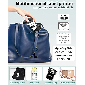 Itari Label Maker Thermal Label Printer, M220 Bluetooth Wireless Inkless Portable Printer for Barcode, Address, Labeling, Mailing, Small Business, Support Phones and PC, with 1 Roll 40×30mm Label