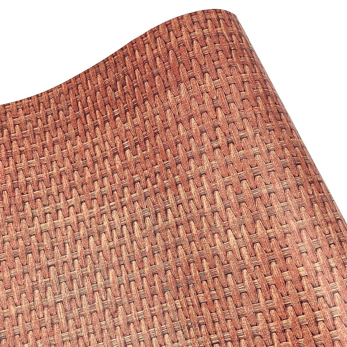 Yifely Light Brown Weave Wood Grain Furniture Paper Self-Adhesive Shelf Liner Door Sticker 17.7 Inch by 9.8 Feet