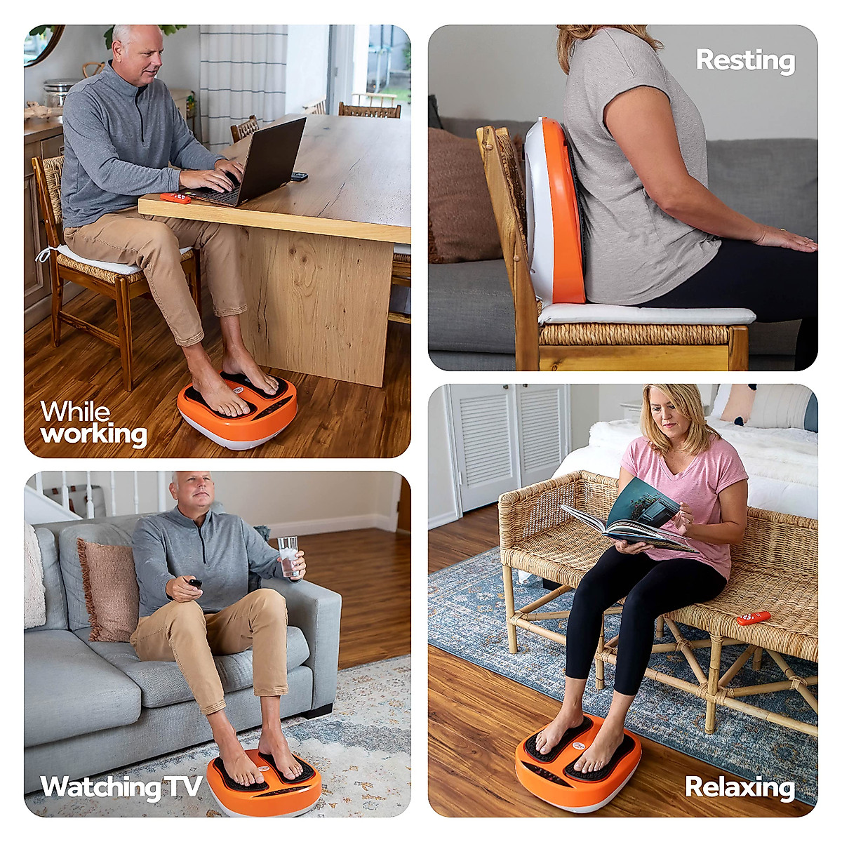 Power Legs Electric Foot Massager Machine with Remote Control, Adjustable Speed, Vibration - Calf Massager - Feet Massager for Neuropathy Pain Relief, Plantar Fasciitis, Leg Blood Circulation