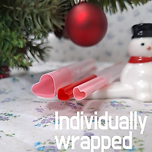 The best MOON Jumbo Smoothie Straws Heart shaped Pink Straws Disposable Drinking cute straws Individually Wrapped Pink Plastic Straws milkshake Valentines day Champagne valentine's day 50pcs