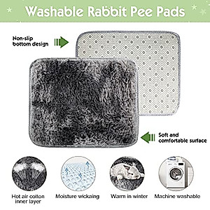 Rabbit House Wooden, Rabbit Houses and Hideouts WHEARTED, Large Rabbit Hideout Bunny House with Multiple Windows for Indoor Adult Bunnies Guinea Pigs Chinchilla Habitat - Walnut Color