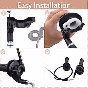 LAXEEM Twist Throttle Accelerator Handle Grips and Bent Cable Set for 50cc 110cc 125cc 150cc 250cc Dirt Bike Quad ATV Pit Pro Trail (Fits for 7/8"/22mm Bar)