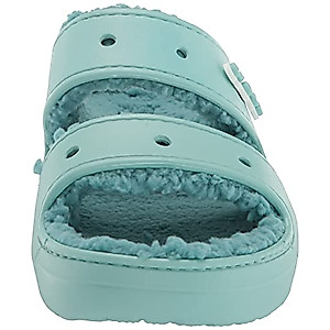 Crocs Unisex Classic Cozzzy Sandals, Fuzzy Slippers and Slides, Pure Water, 6 US Men