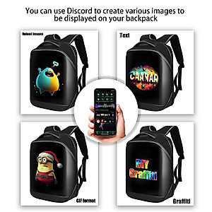 GIFR MOVERS LED Backpack， Full Color Screen And Programmable DIY，24L Capacity，Men And Women Travel Laptop Backpack， Need Mobile Power To Use
