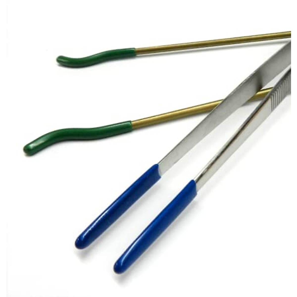 Set of 2 Steam Tweezers Ultrasonic Set Rubber Tips 8" Long and Inside Ring Holder for Steam and Ultrasonic Cleaning Jewelry Tool Tips Coating for Securely Holding to Not Mar Scratch the Article By JTS