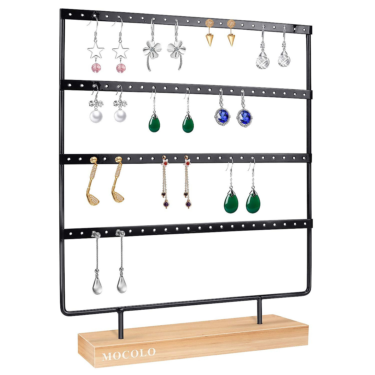 Mocolo Earring Holder Stand, Earring Organizer Display Holder Stand for Hanging Earrings(88 Holes & 4 Layers)