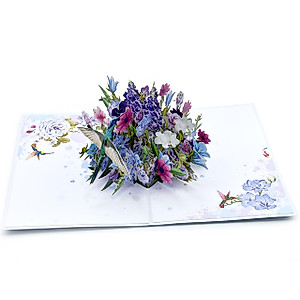 Floral Symphony: A Hummingbird Pop-Up Greeting Card, Birthday Card, Mothers Day Card, All Occasions