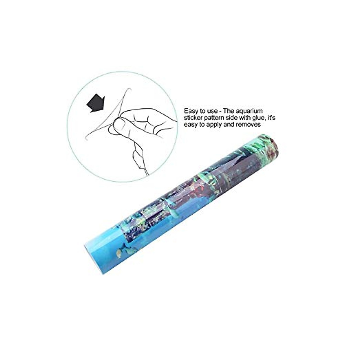 Undersea City Ruins Aquarium Poster, PVC Coral Aquarium Background Underwater Poster Fish Tank Wall Decorations Sticker(61 * 30cm)