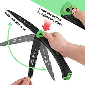 MOSSY OAK Folding Saw - 7 Inch Pruning Hand Saw with Pouch, D6A & M2 Bimetal Saw Blade, Hunting Saw Foldable for Deer, Tree, Wood, and Limb Cutting