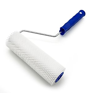 XWADJCD 9 Inch Latex Floor Self Leveling Screed Spiked Roller for Epoxy Floor, Screed Compound Roller Bubble Remove Tool (1 Roller + 1 Frame)
