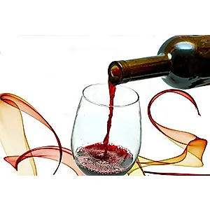 Circleware Stemless Wine Glasses Limited Edition Set of 4, 4 Count (Pack of 1), Clear