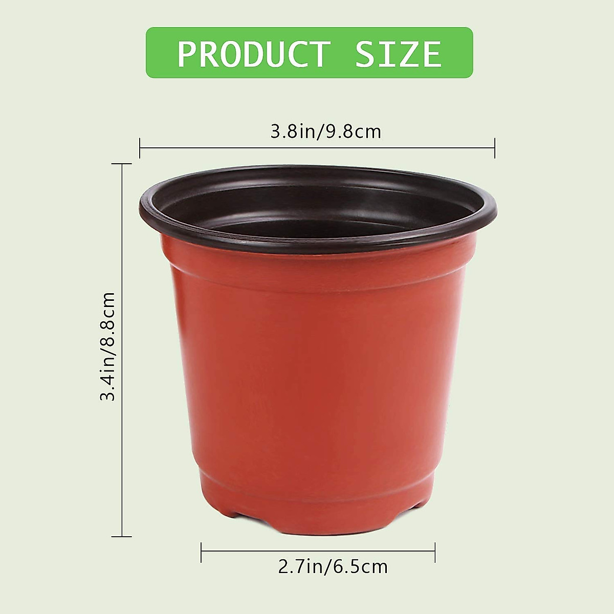 Augshy Plant Pots,40 Pcs 4" Plastic Plant Nursery Seed Starting Pots Nursery Pots for Succulent Seedling Cutting Transplanting