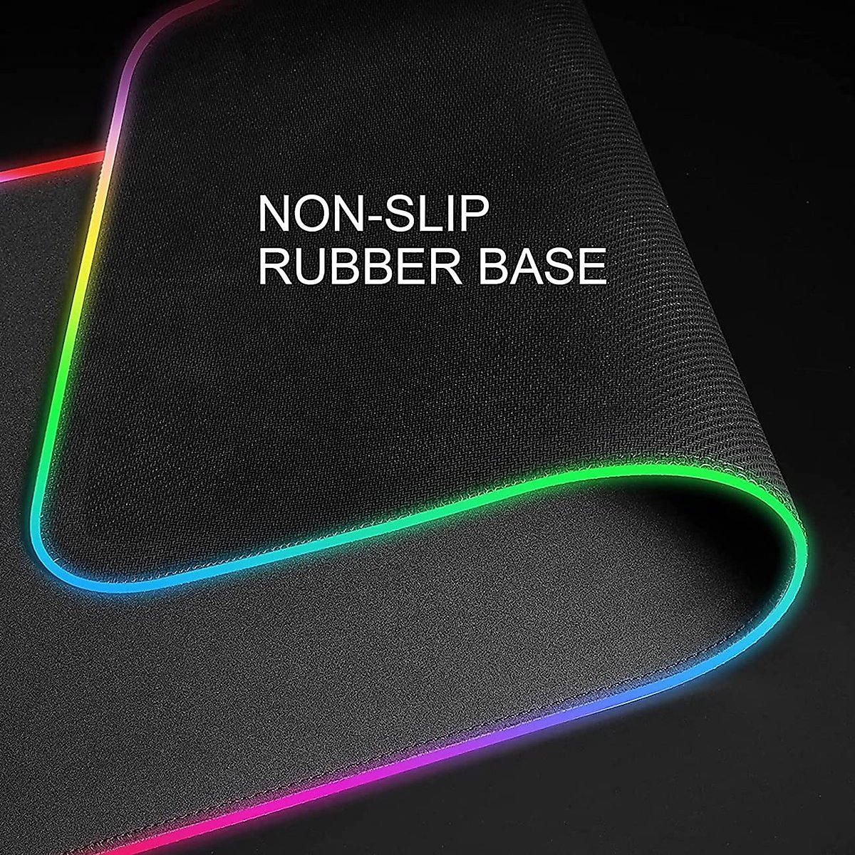 Gaming Mouse Pad-RGB Mouse Pads, Large Extended Mousepad with 7 Lighting Modes 6 Brightness Levels, Non-Slip Rubber Base Mouse Pad 31.5x11.8 Black