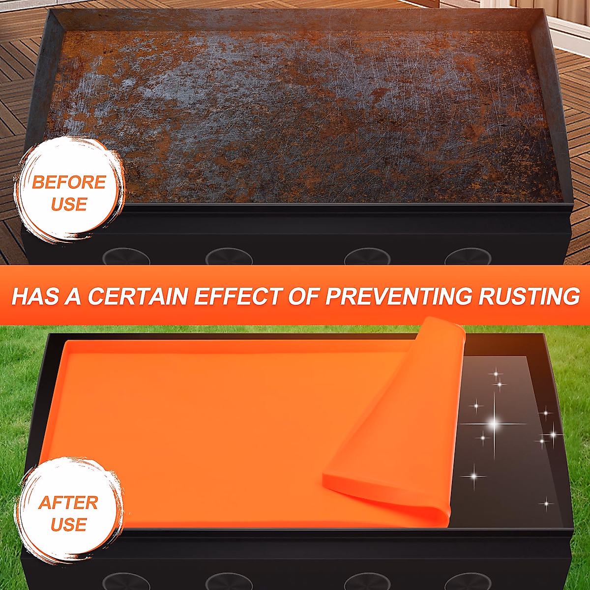 Silicone Griddle Mat for Blackstone 36 Inch Griddle, Heavy Duty Silicone Protective Mat Cover Thicker Griddle Mats Protect Your Griddle from Dirt & Rust