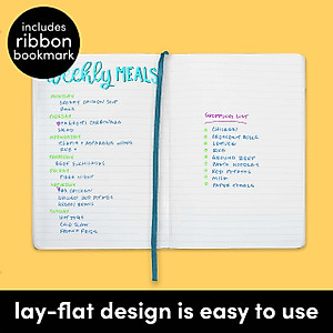 PAPERAGE Lined Journal Notebooks, 3 Pack, (Turquoise), 160 Pages, Medium 5.7 inches x 8 inches - 100 GSM Thick Paper, Hardcover