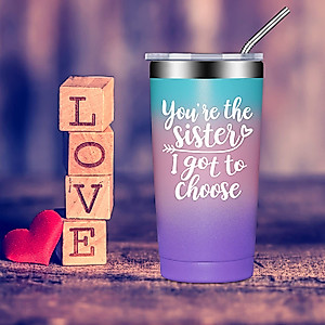 Fufandi Gifts for Best Friend - Best Friend Birthday Gifts for Women - Friendship Christmas Gifts for Female Friend - Gifts for Sister from Sister - You're the Sister I Got to Choose Tumbler