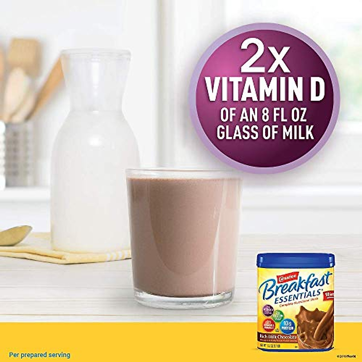 Carnation Breakfast ESSENTIALS Chocolate Powder, 17.7-Ounce Jar (Pack of 3)