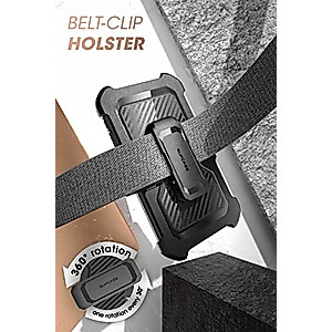 SUPCASE Unicorn Beetle Pro Series Case for Moto G Power 2022, Full-Body Rugged Belt Clip & Kickstand Case with Built-in Screen Protector (Black)