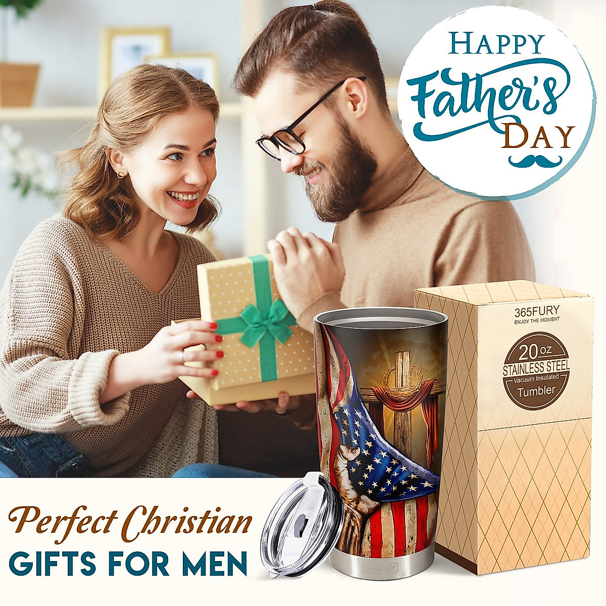 Christian gifts for men - Religious gifts for men - Gifts for Men - Fathers Day Giftss for Dad from Daughter, Son, Wife, Kids - Birthday Gifts for Men, Dad, Boyfriend, Husband - Christian Tumbler 20Oz