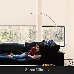 Brightech Sparq Arc Floor Lamp, Ultra Bright Lamp for Living Rooms & Offices – 3-Way Dimmable Smart, Tall Contemporary Standing Lamp for Reading in Bedrooms - Silver