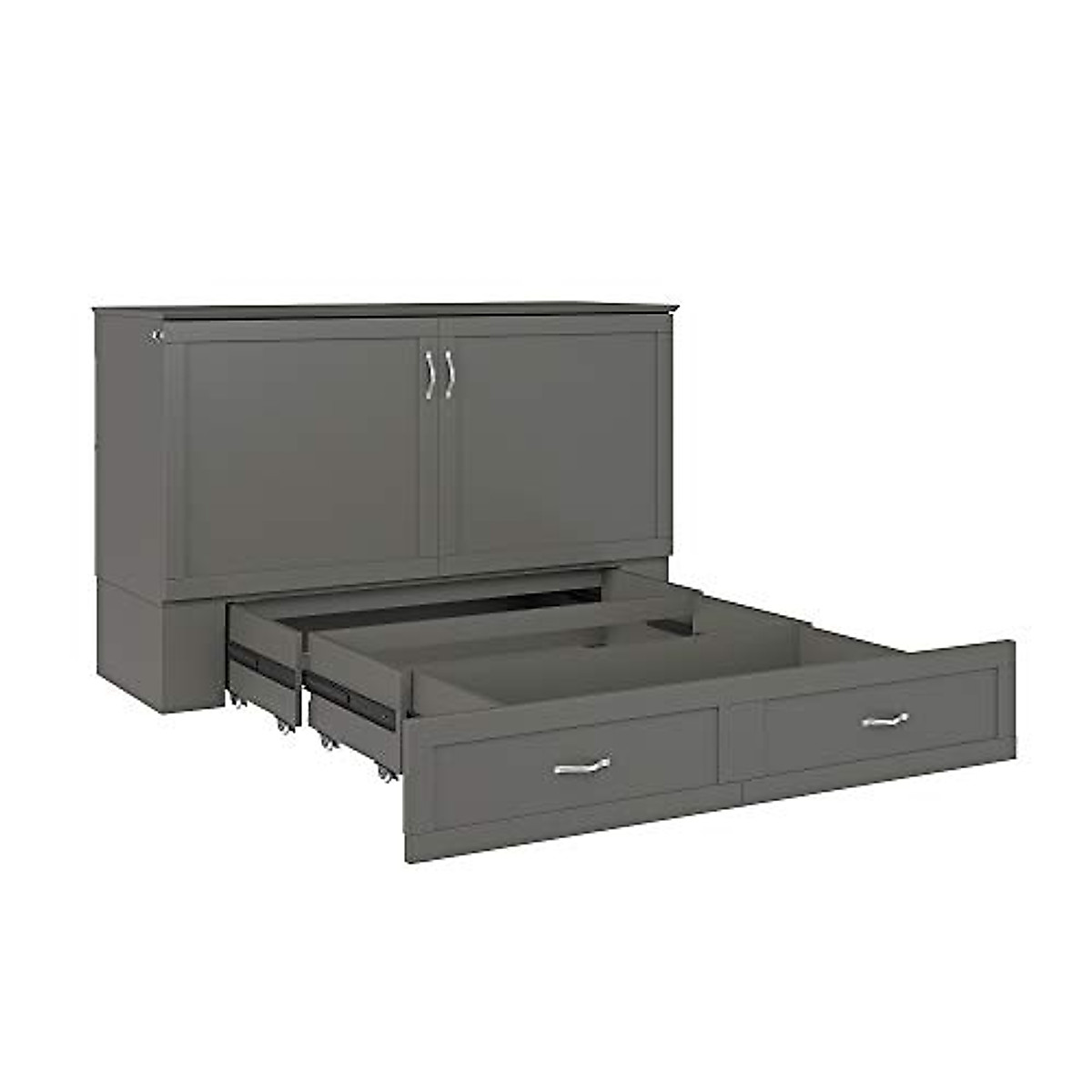 AFI Hamilton Murphy Bed Chest with Charging Station & Mattress Queen Grey