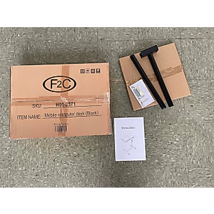 F2C Portable Adjustable Height 360° Swivel Laptop Desk PC Computer Mobile Notebook Laptop Stand Rolling Table Desk Cart Tiltable with Wheels Casters& Mouse Pad Table (360° Swivel Rolling-Black)