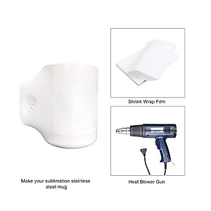 PYD Life Sublimation Coffee Mugs 10 OZ White Blanks Stainless Steel Double Wall Tumbler with Handle and Lid for Mug Tumbler Press Machine Sublimation Print 4 Pack