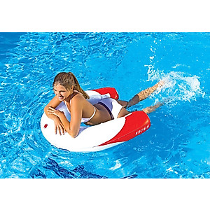 Sportsstuff Noodler 1 Inflatable Floating Lounge Chair with Cup Holder, Red & White