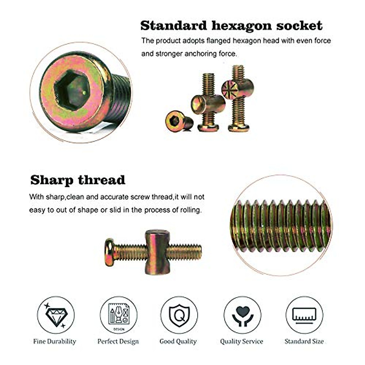 243PCS M6 Kit Crib Screws Baby Bed Screws Hardware Replacement Kit, Hex Socket Head Cap Screws Nuts for Furniture Beds Crib by SG TZH