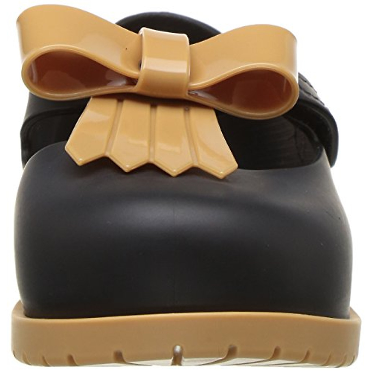 Mini Melissa Kids' Mini Classic Baby Ii Mary Jane Flat,Black/Beige,8 Regular US Toddler