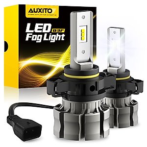 AUXITO 5202 LED Fog Light Bulbs, 6500K Cool White 6000 Lumen Plug And Play, 300% Brighter, 5201 PS19W 12085 PS24W Daytime Running Lights Replacement (Pack of 2)