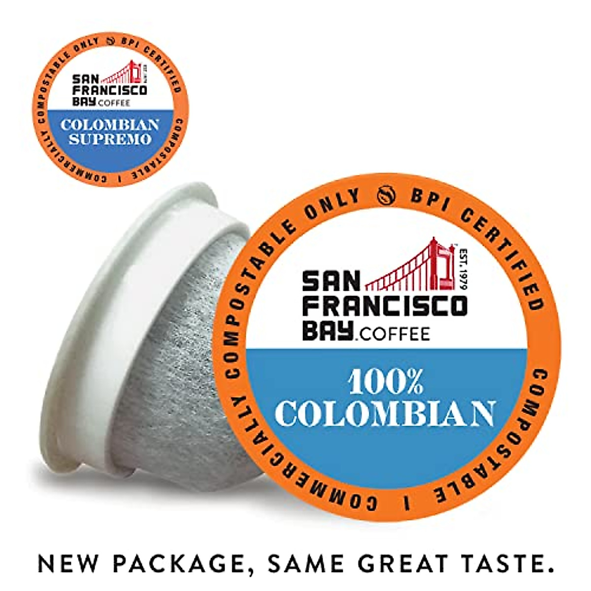 San Francisco Bay Compostable Coffee Pods - 100% Colombian (80 Ct) K Cup Compatible including Keurig 2.0, Medium Roast