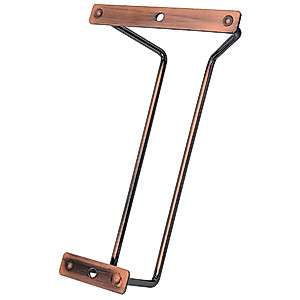 ZOOHOT 7-Inch Red Copper Wine Glass Rack - Under Cabinet Stemware Wine Glass Holder for Bar Kitchen (1 Rows, 3 Pack)