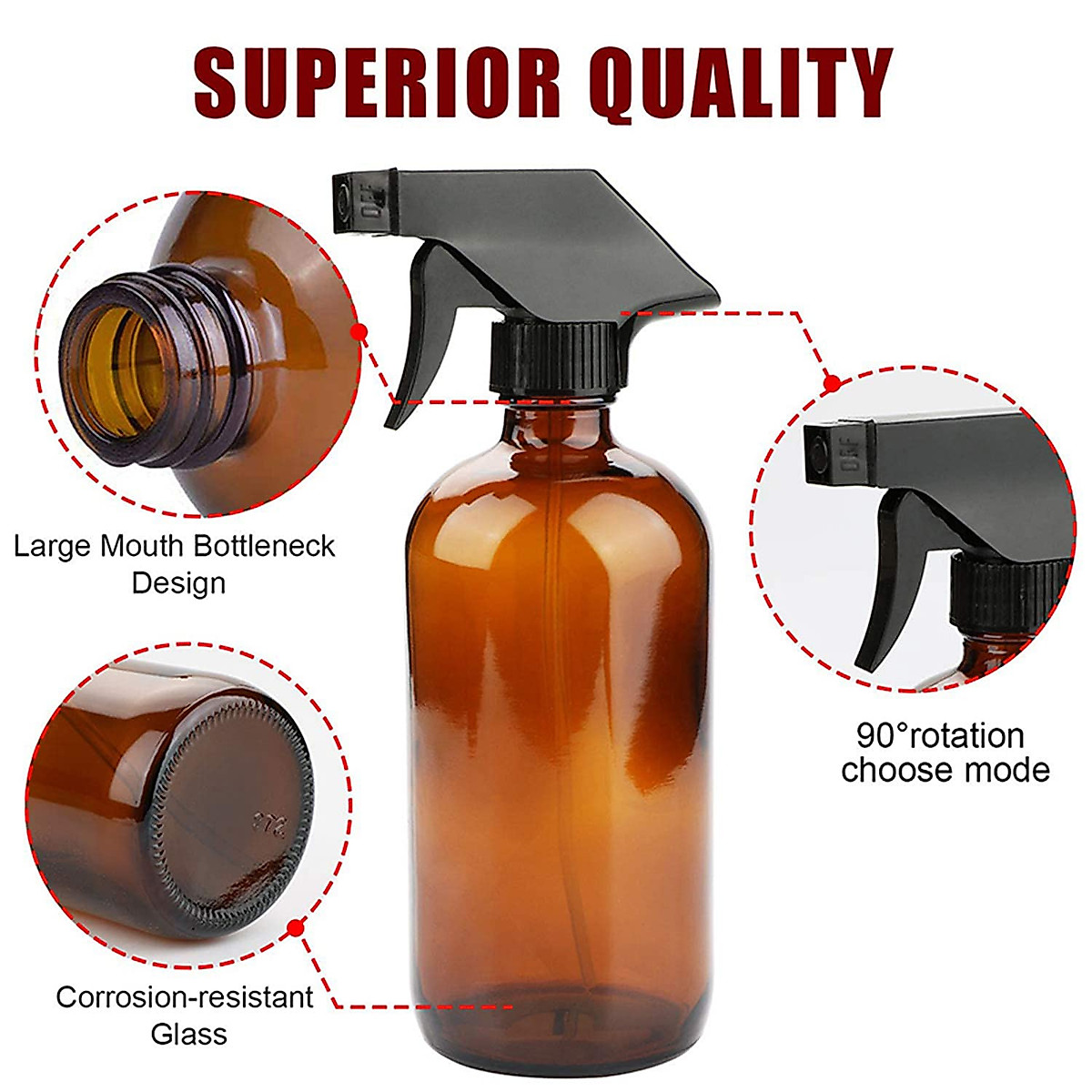 Amber Glass Spray Bottles,Glass Spray Bottles for Cleaning Solutions"Glass Spray Bottle,Window Cleaners Aromatherapy Facial Hydration Watering Flowers Hair Care Empty Amber Glass Spray Bottles