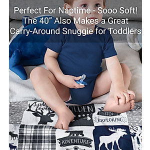 Woodland Creatures Personalized Blanket for Baby Boy, Infant & Toddler Minky Personalized Baby Blanket with Name - Custom Baby Blanket, Personalized Baby Blankets for Boys (30"x40" White Back)