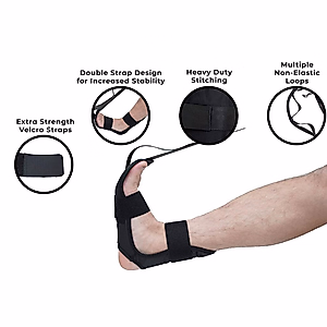 Lxnderment Foot and Calf Stretcher Brace for Plantar Fasciitis, Heel Spurs, Drop Foot, Stretching Strap for Achilles Tendonitis, Leg, Thigh, Planters Facetious Relief