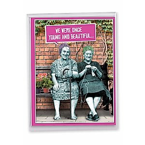 NobleWorks - Big Funny Birthday Greeting Card 8.5 x 11 Inch with Envelope (1 Pack) Large Jumbo Bday Card for Women Young and Beautiful J3635BDG