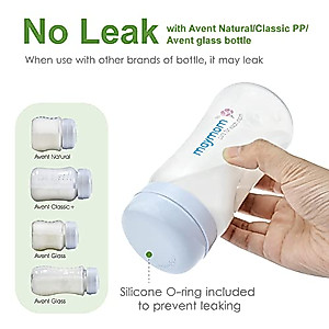 Maymom Wide-Mouth Milk Storage Collection Bottle with Travel Cap and Sealing Ring ; Can Replace Spectra S1 S2 Avent Natural Avent Classic Bottles, Motif Luna, Twist Bottles, Ameda MYA Bottle; 4pc