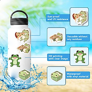 200PCs Frog Stickers, Cute Frog Stickers, Cool Frog Stickers, Colorful Frog Stickers, Vinyl Waterproof Animal Stickers for Laptop Aesthetic Stickers for Laptop, Skateboard, Water Bottles