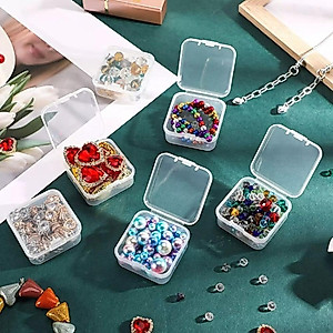 5pcs Clear Plastic Jewelry Storage Containers,Mini Square Box Empty Case with Lid Jewelry Boxes Jewelry Accessories,Hardware or Other Small Crafts Baskets,Lidded Storage Bins and Containers