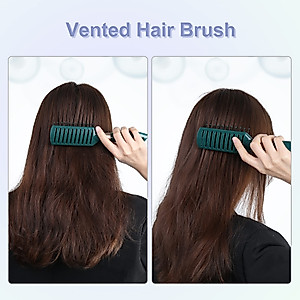 VOCOSTE Vent Hair Brush, Detangling Brush for Women and Men, Wet Hair Brush with Ball Tipped Bristles for All Hair Types, Green